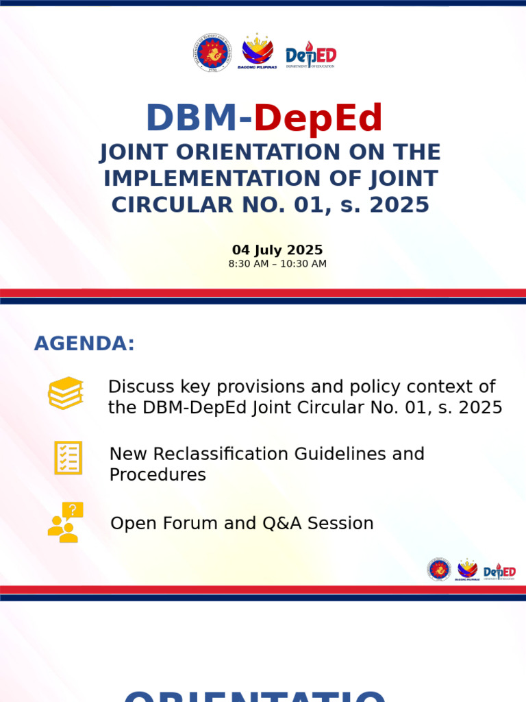Joint Orientation On The Implementation of DBM Deped Joint Circular No. 01 S. 2025 For Sharing ...