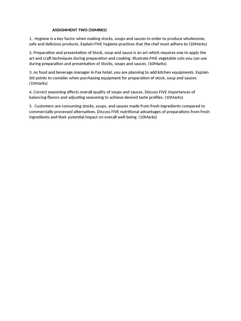 Assignment Two Soups | PDF