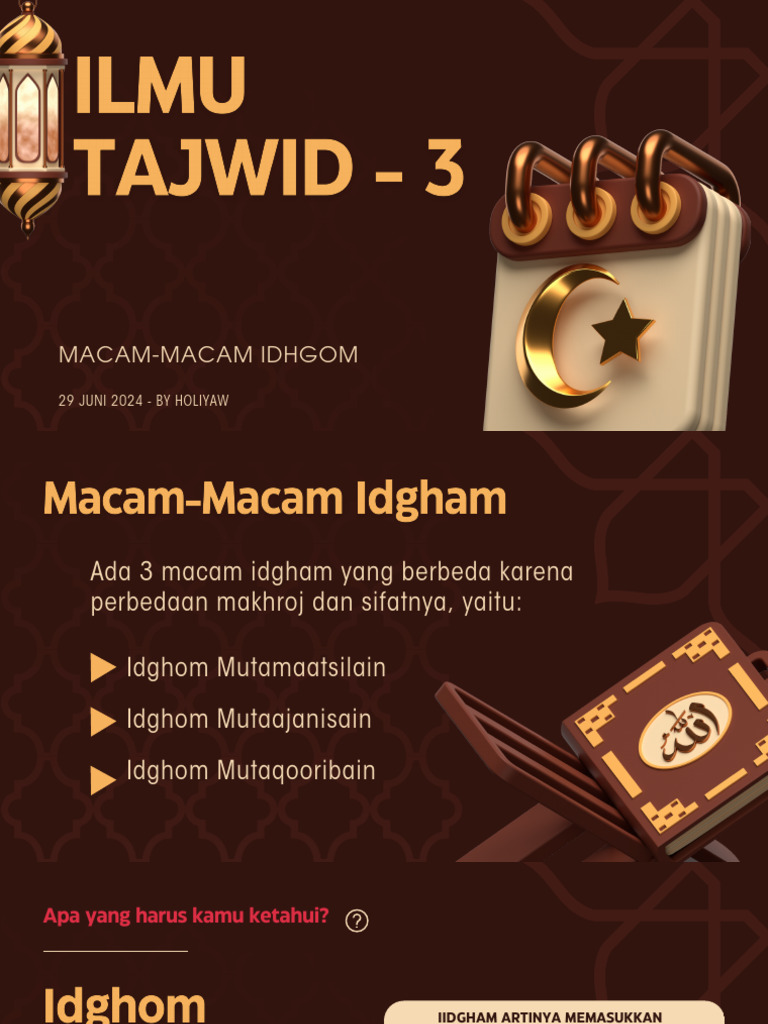ILMU TAJWID - Macam-Macam Idghom | PDF