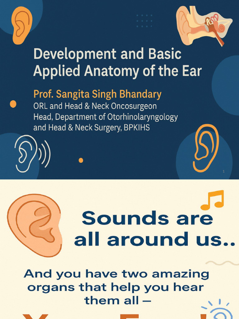 MBBS Class - Applied Embryology and Anatomy of Ear-2025 | PDF | Ear ...