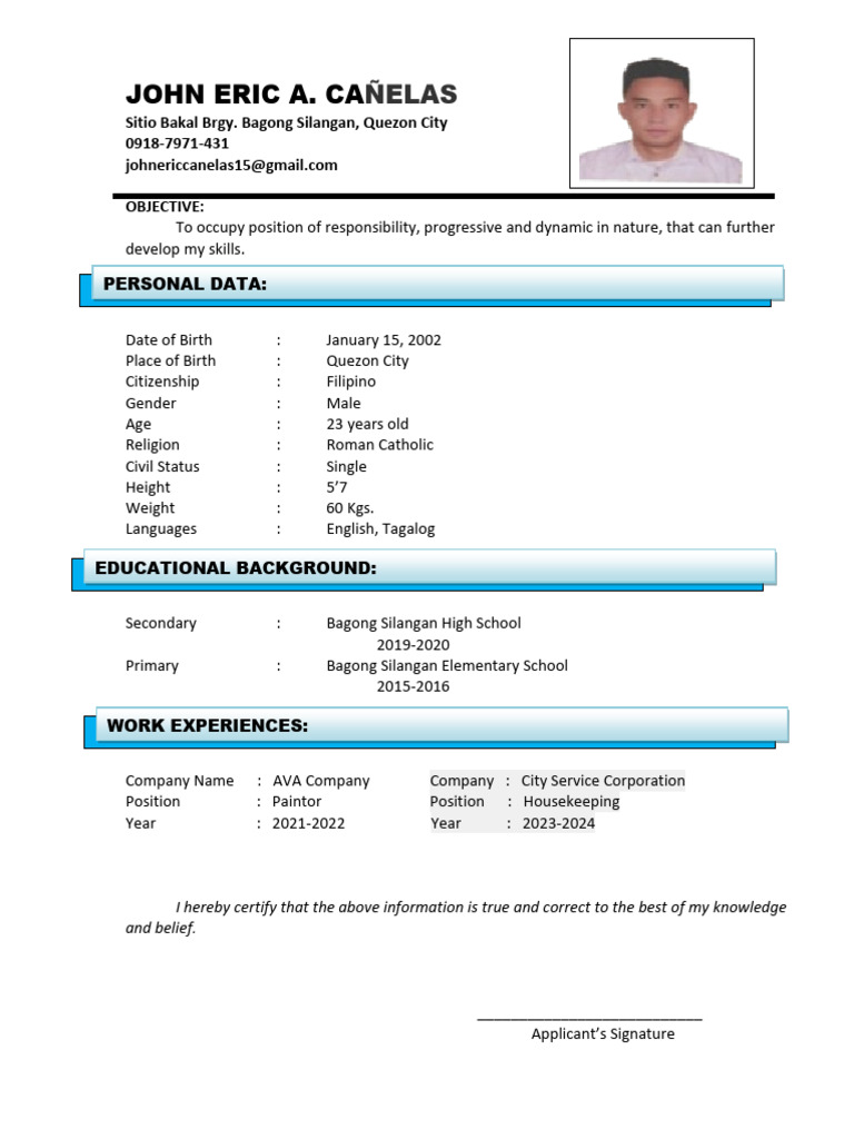 John Eric Canelas Resume 2 | PDF