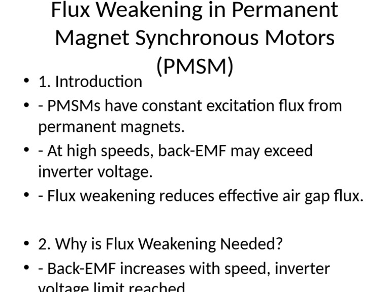 Flux Weakening in PMSM | PDF