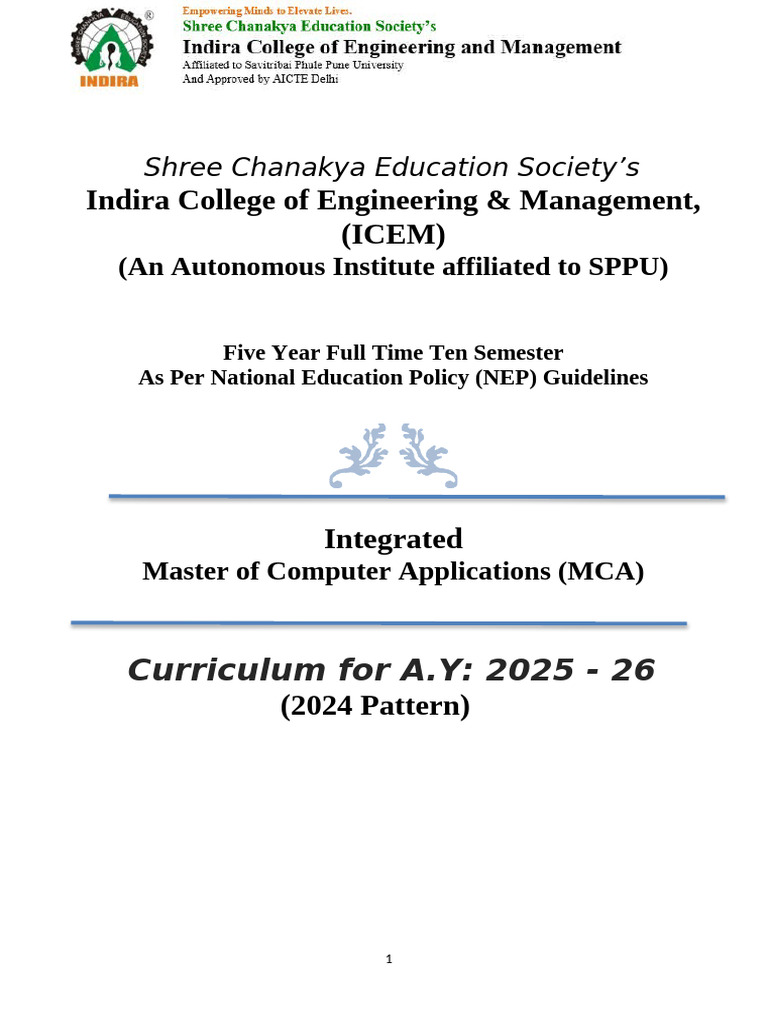 Integrated MCA Syllabus 2025-26 | PDF | C++ | Object Oriented Programming