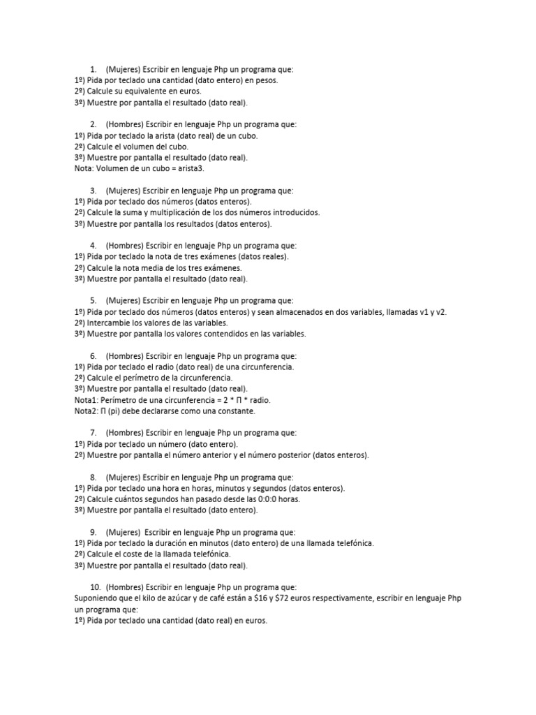 Ejer Parte 1 Primer Parcial | PDF | Variable (informática) | Lenguaje de programación