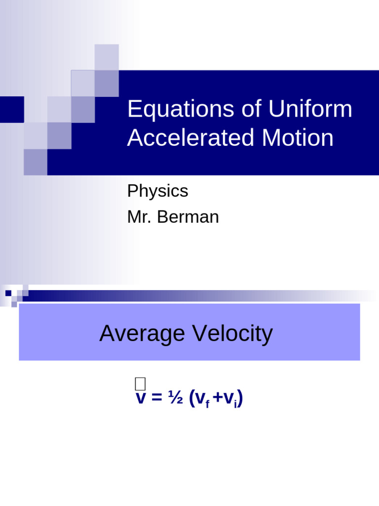 pp7 - 2 Equation of Motion For Accelerated Motion | PDF