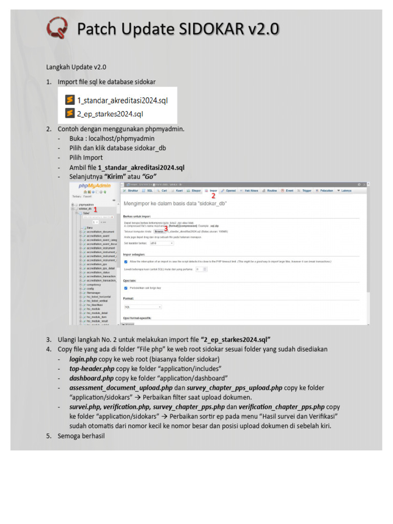 Pembaruan Patch SIDOKAR v2.0 | PDF