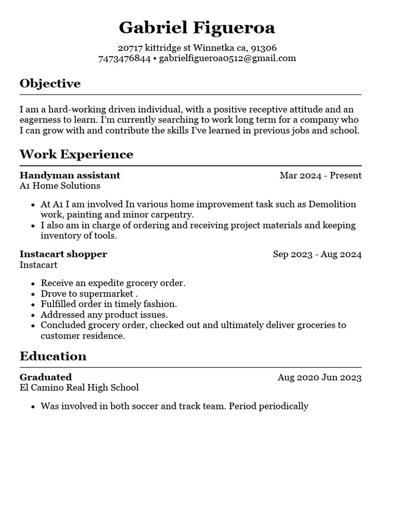Resume Gabriel Figueroa | PDF
