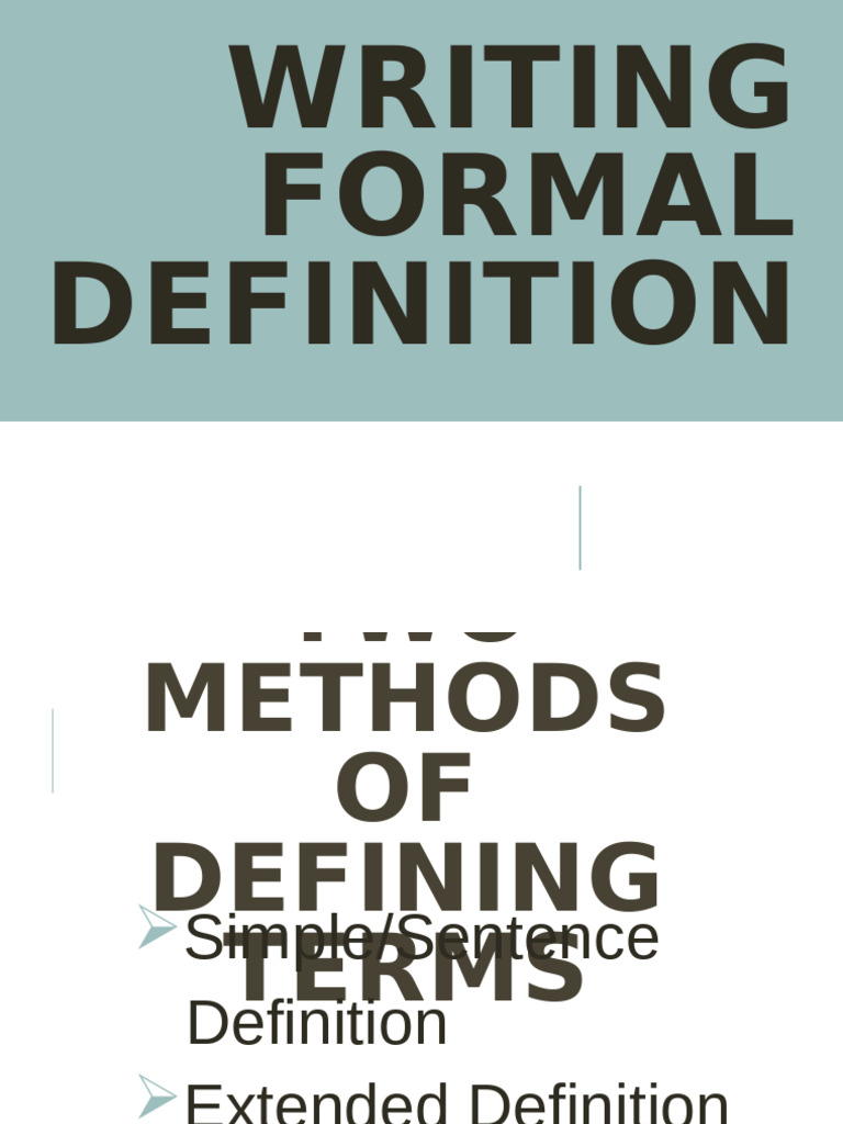 Defining Terms: Methods & Rules | PDF