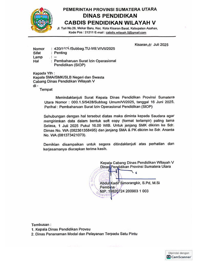 Pembaharuan Surat Izin Operasional | PDF