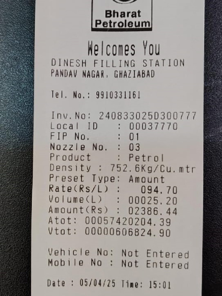 Petrol Bill | PDF