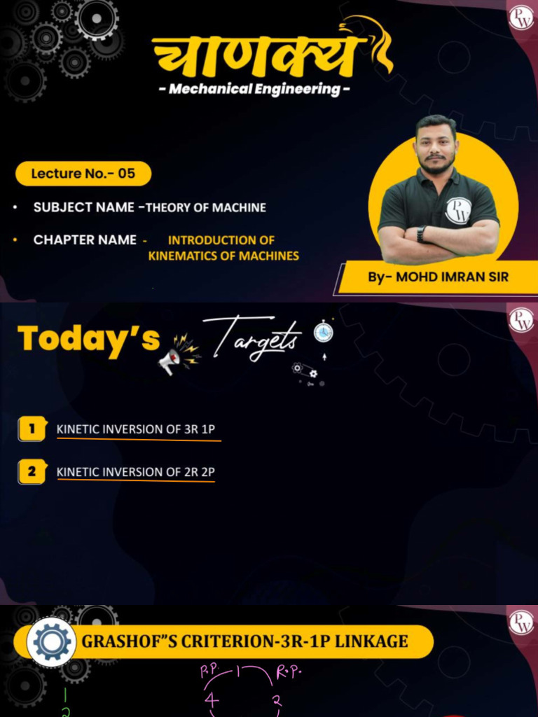 Introduction of Kinematics of Machines 05 - Class Notes - Chanakya - AE ...