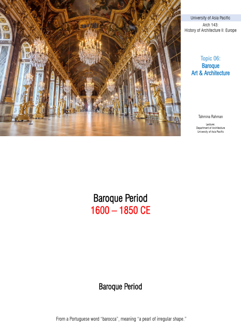 Lecture 6 - Baroque Art & Architecture | PDF | Baroque | Palace Of ...