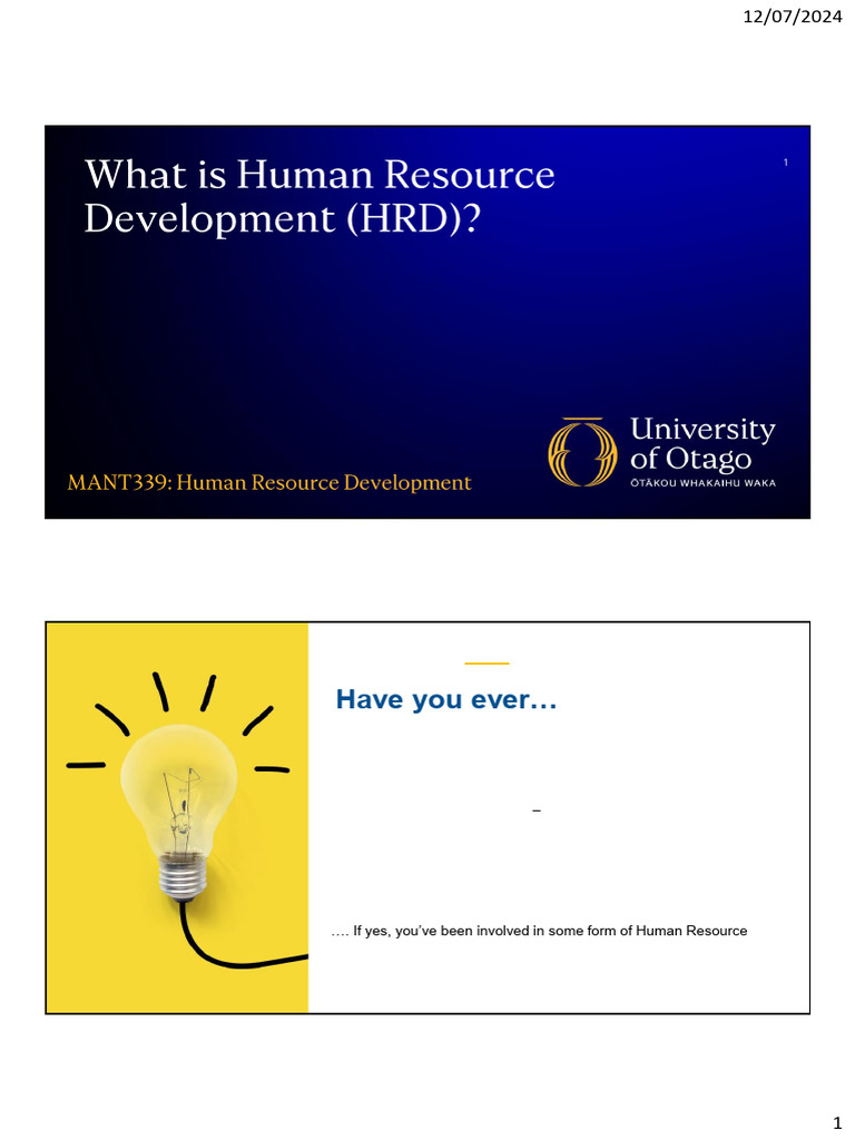 What Is HRD (Human Resource Development) | PDF | Organization Development | Employment