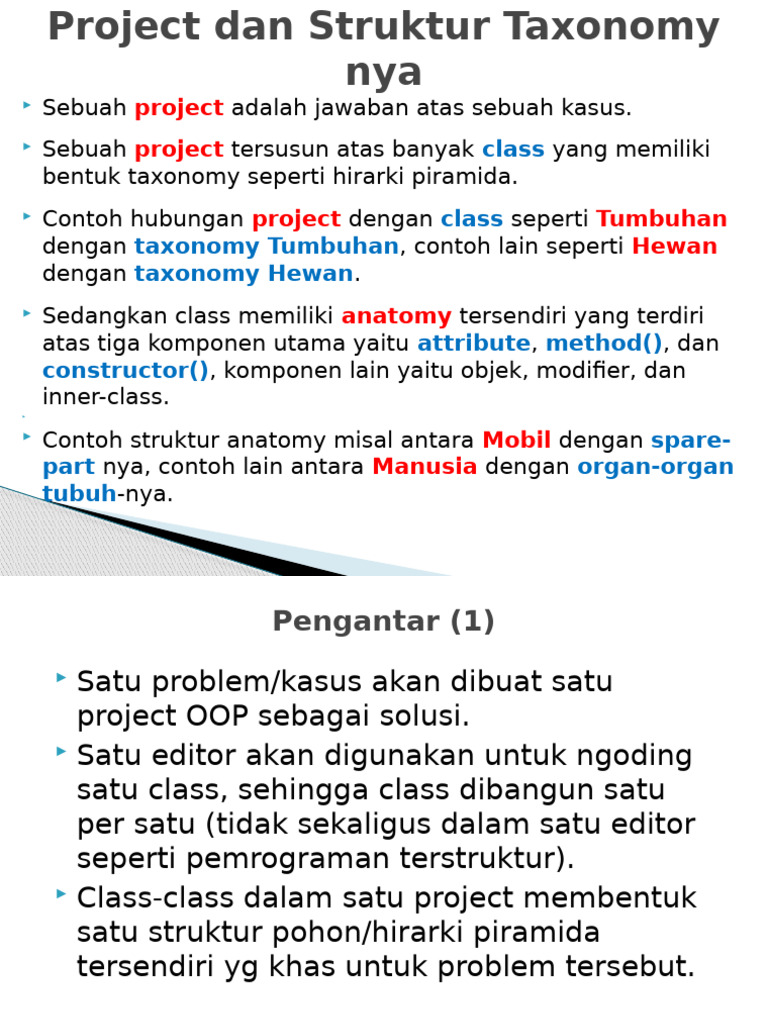 2 Struktur Taxonomy Project Dan Struktur Anatomy Class | PDF