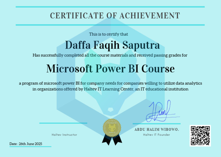 Sertifikat Daffa Powerbi | PDF