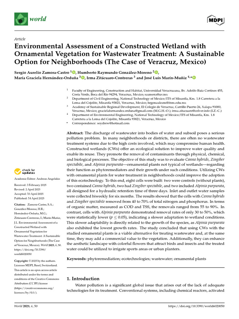 Tepezil in Ornamental Plant Wetlands | PDF | Wetland | Earth Sciences