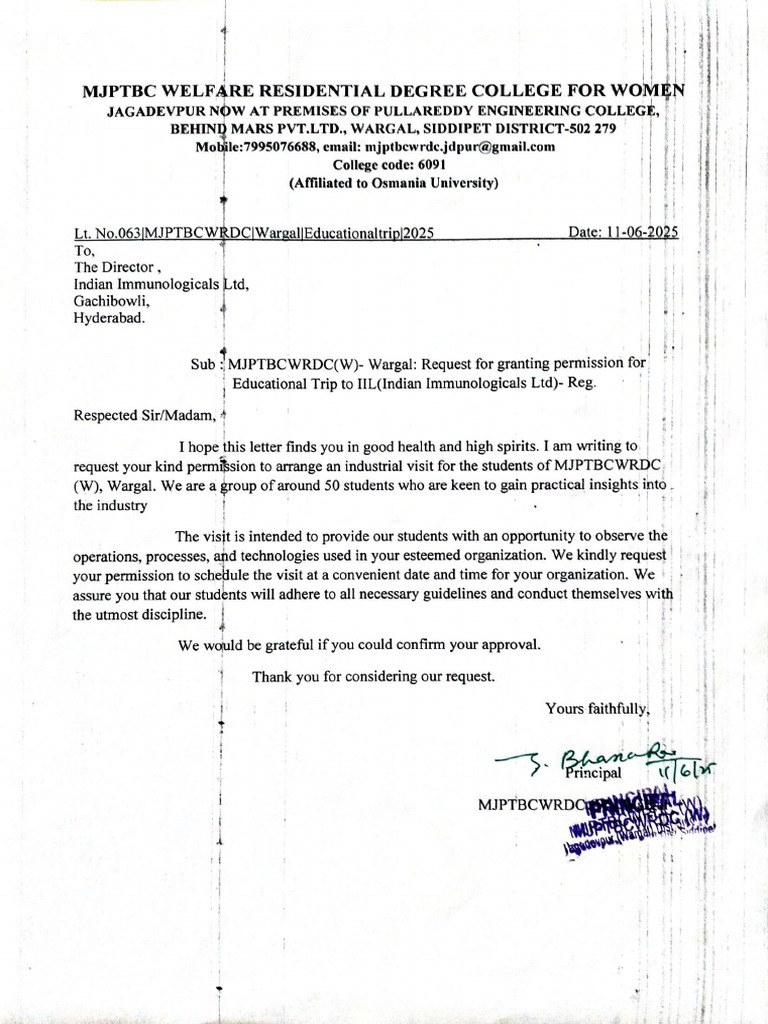 Letter of Visit To IIL Attested | PDF