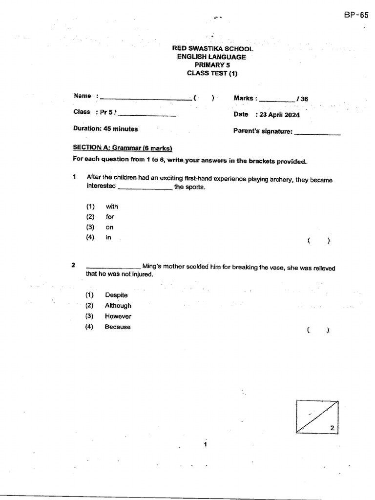 P5 English 2024 WA1 Redswastika | PDF