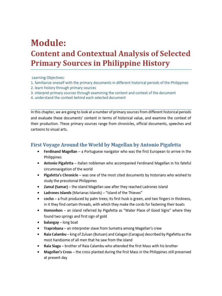 Analyzing Philippine Historical Sources | PDF