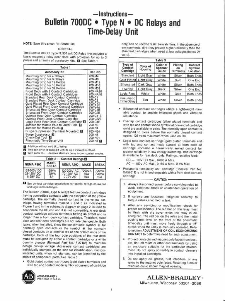 700DC-N Instructions (40060-204-01 Rev C) | PDF