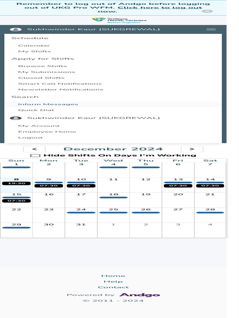 Unfilled Shift Calendar | PDF