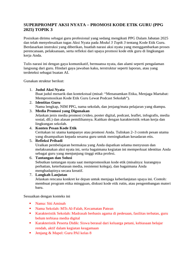 Prompt Aksi Nyata 3 | PDF