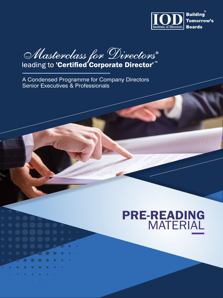 Pre-Reading Booklet 2024 - Offline | PDF | Governance | Board Of Directors
