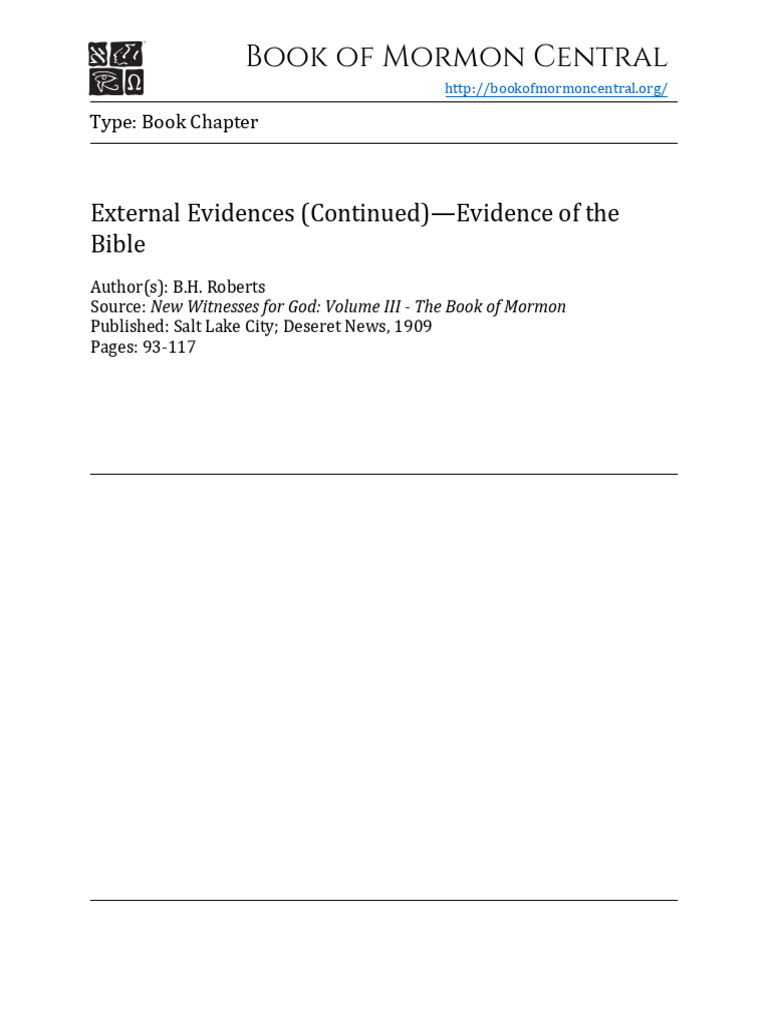 B H Roberts A New Witness For God Vol 3 1909 F427d3492a | PDF ...