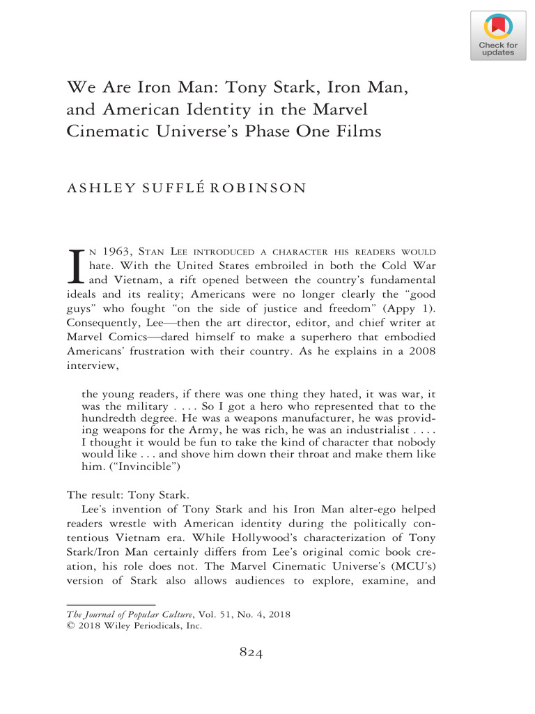 Iron Man and American Identity Analysis | PDF