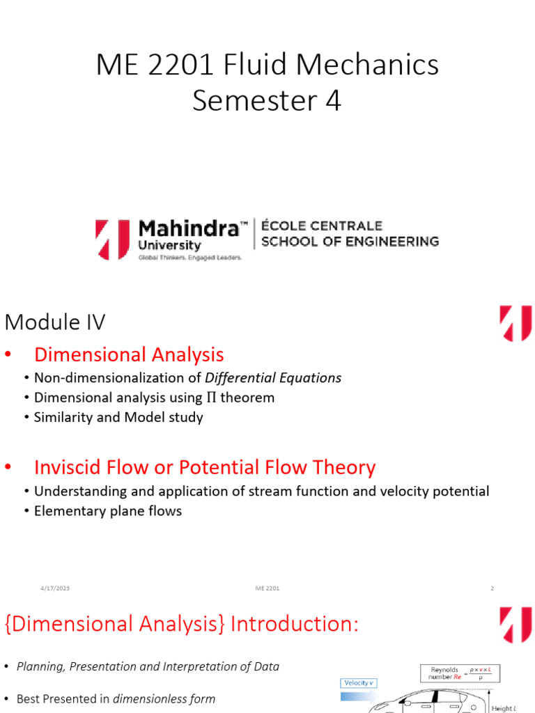 Fluid Mechanics: Dimensional Analysis & Flow Theory | PDF | Fluid ...