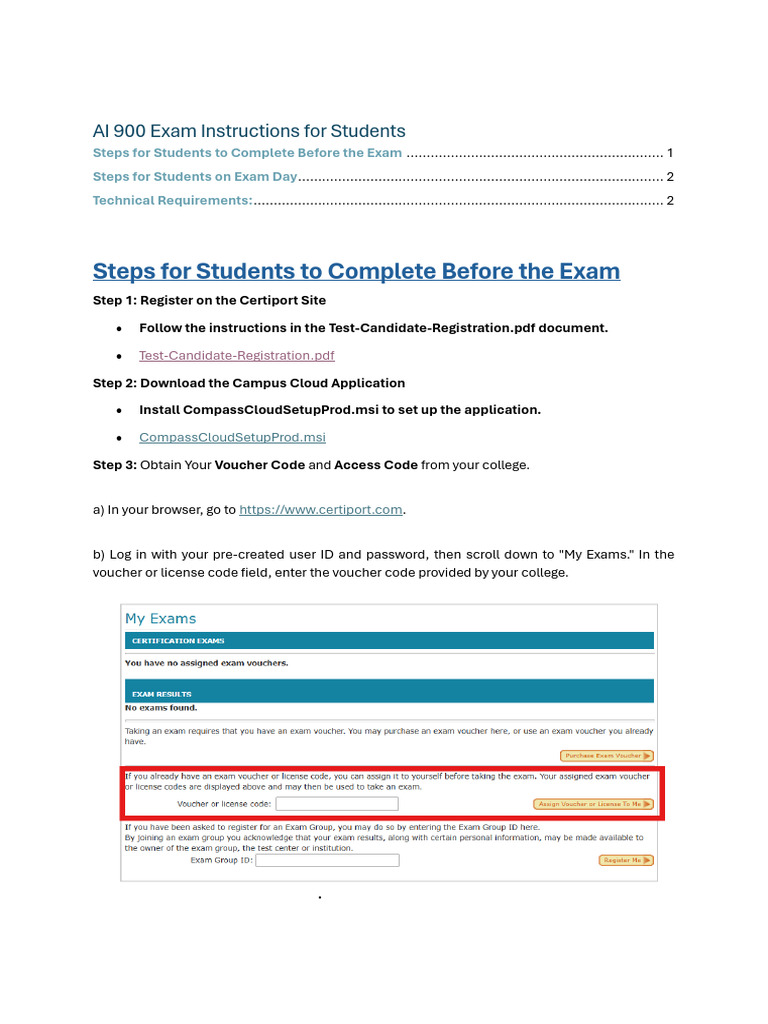 AI 900 Exam Instructions for Students | PDF