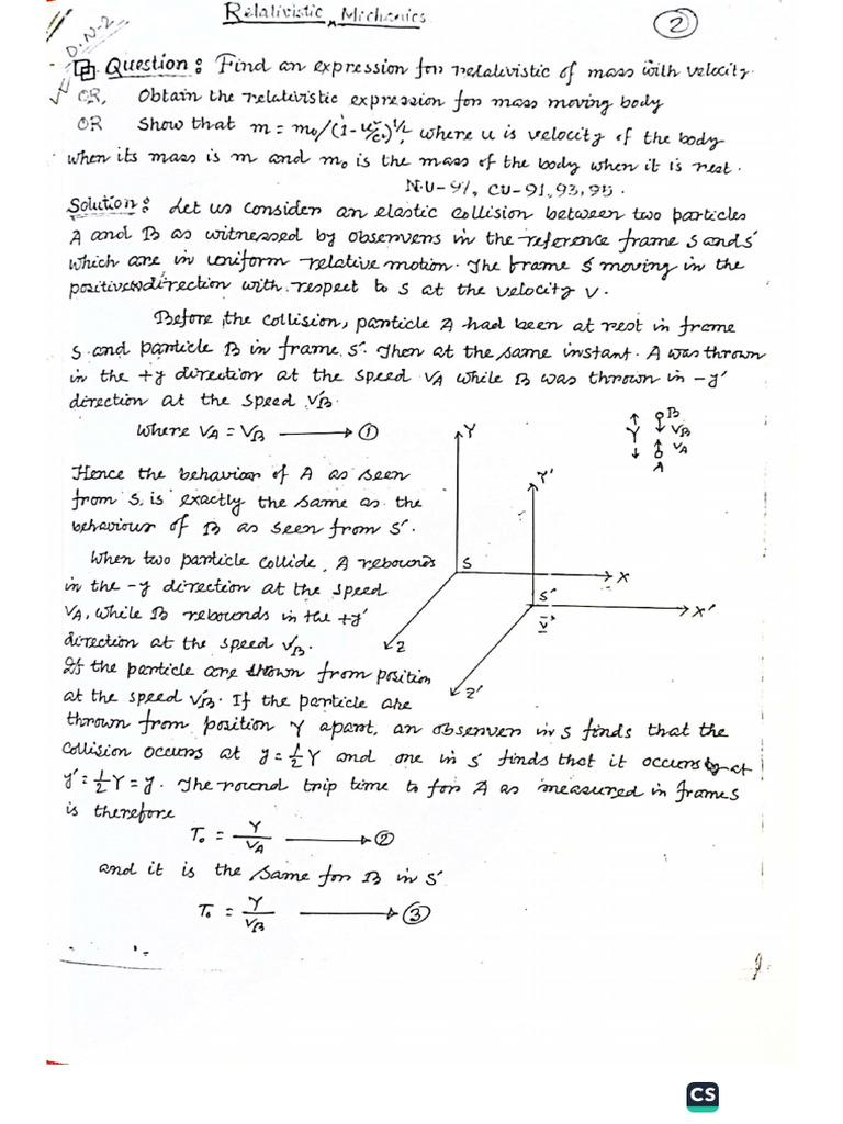 Phase 2 (Relativistic Mechanics) | PDF
