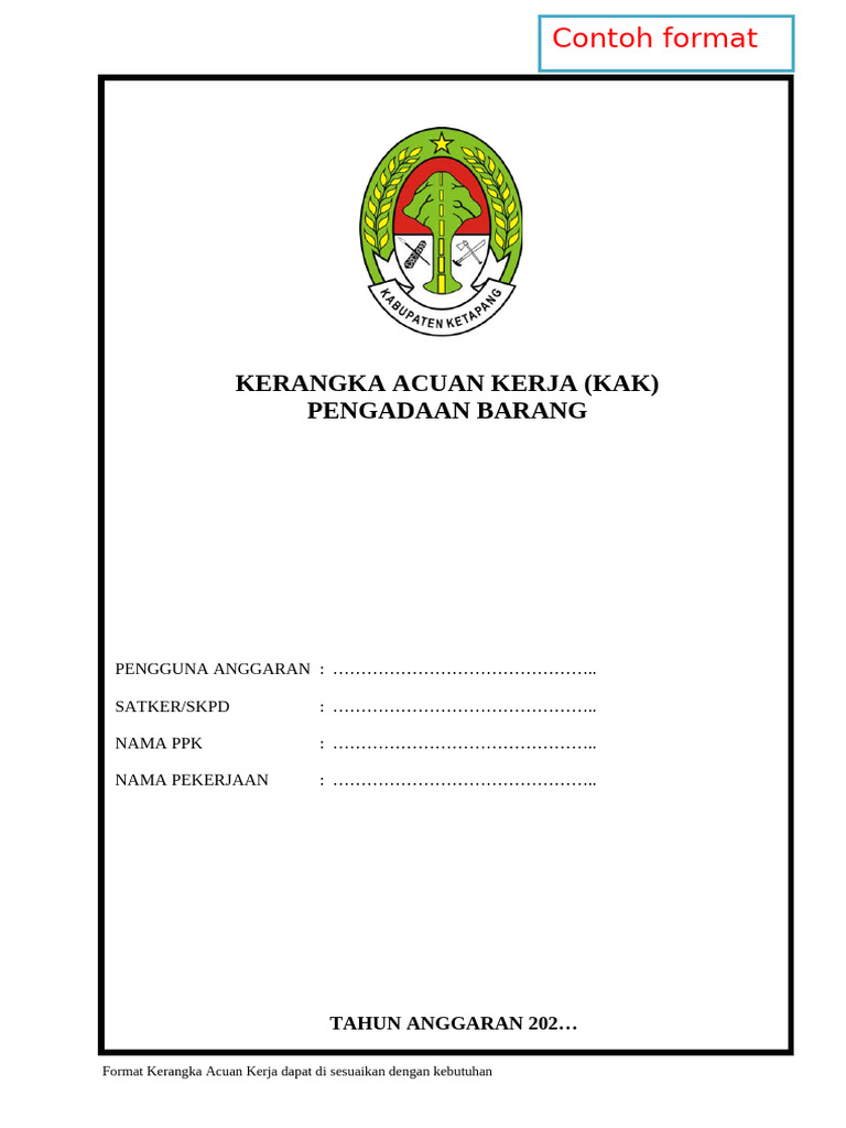 Contoh Format KAK | PDF