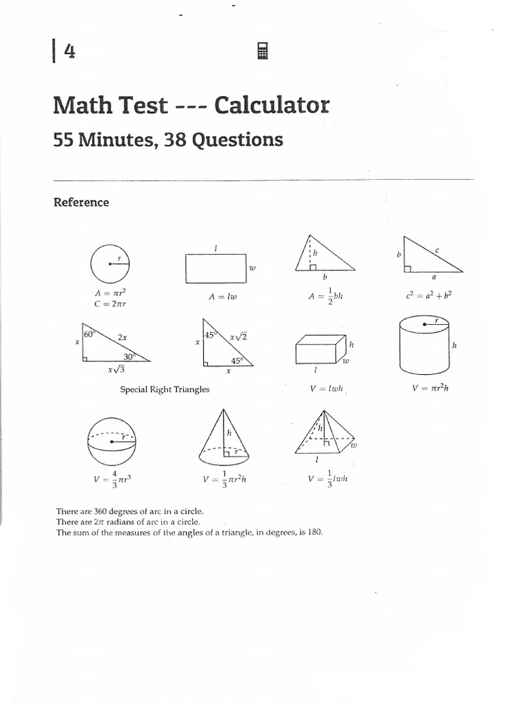 Test Paper 1 Calculator Section | PDF