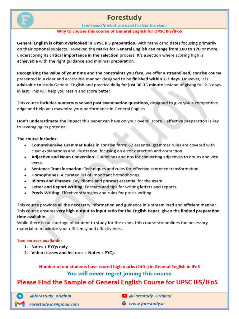 General English Course for UPSC IFS | PDF | Adverb | Adjective