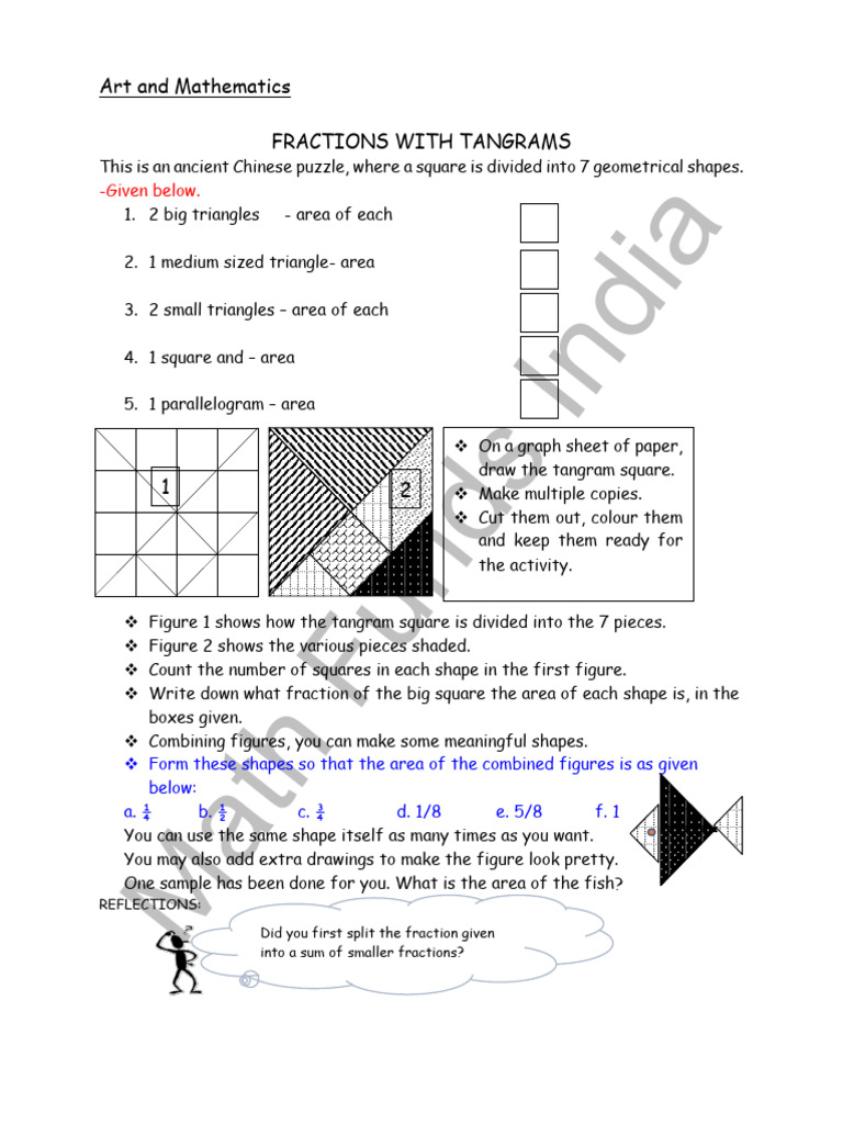 Tangram Fractions and Areas | PDF | Area | Shape