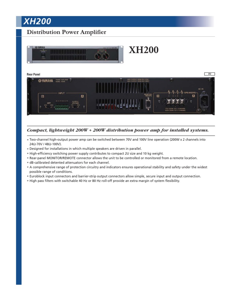 XH200 Datasheet | PDF | Amplifier | Switch