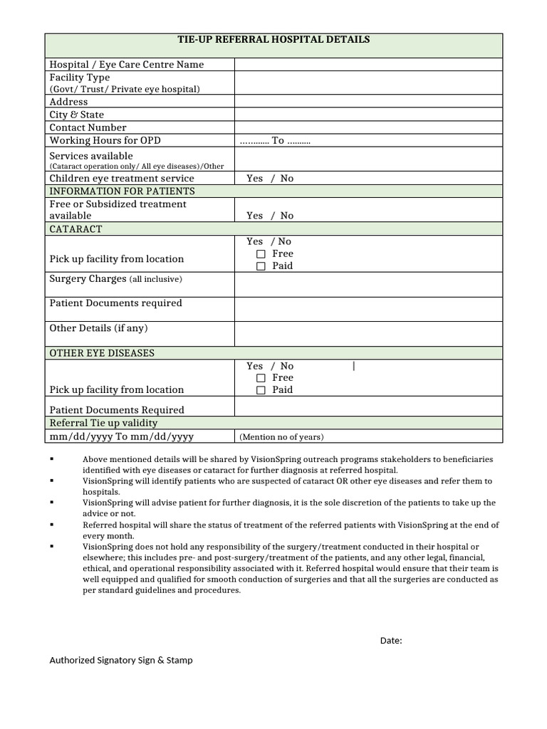 VisionSpring Eye Care Referral Process | PDF