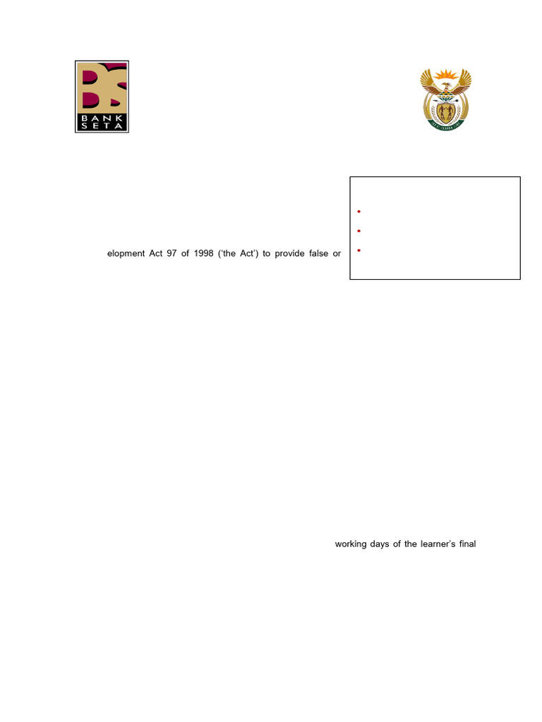 Learnership Agreement Overview | PDF | Employment | Mediation