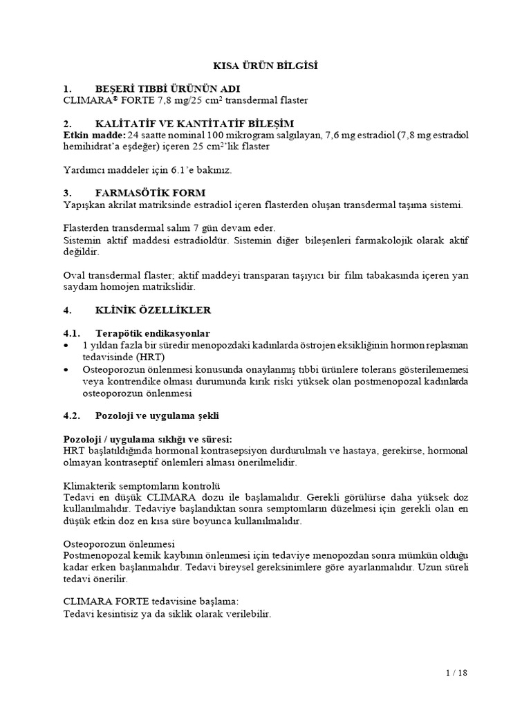Climara FORTE 7,8 mg/25 CM Transdermal Flaster, 6 MG Estradiol (7,8 MG ...