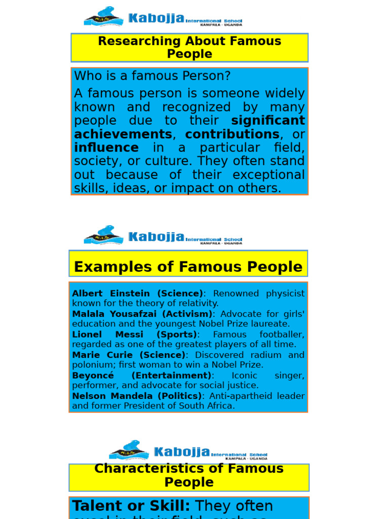 Famous People Research Guide | PDF | Cognition
