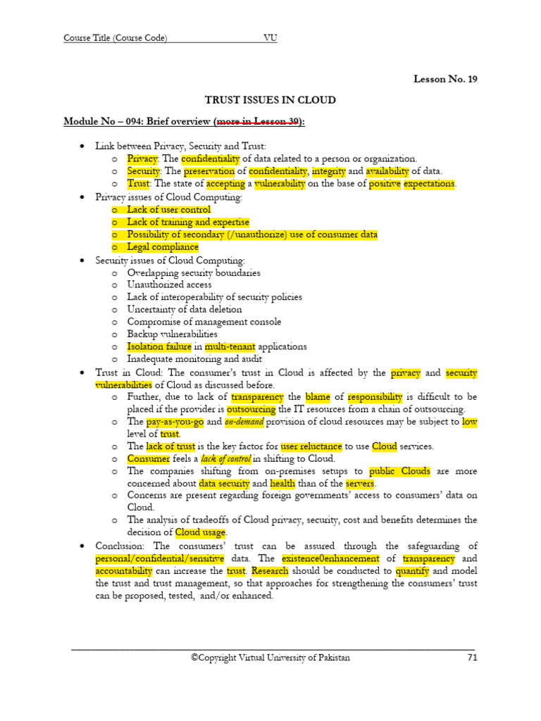 CS435 - Cloud Computing (Lesson 19-24) | PDF | Cloud Computing | Computer Cluster