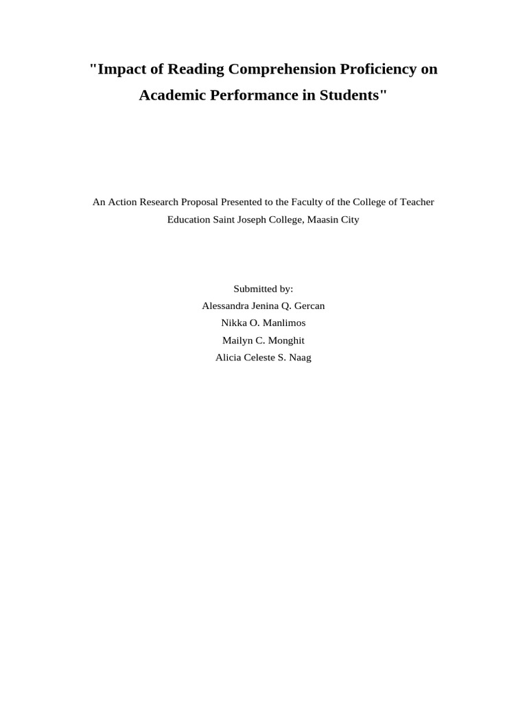 Reading Comprehension's Impact on Achievement | PDF | Reading ...