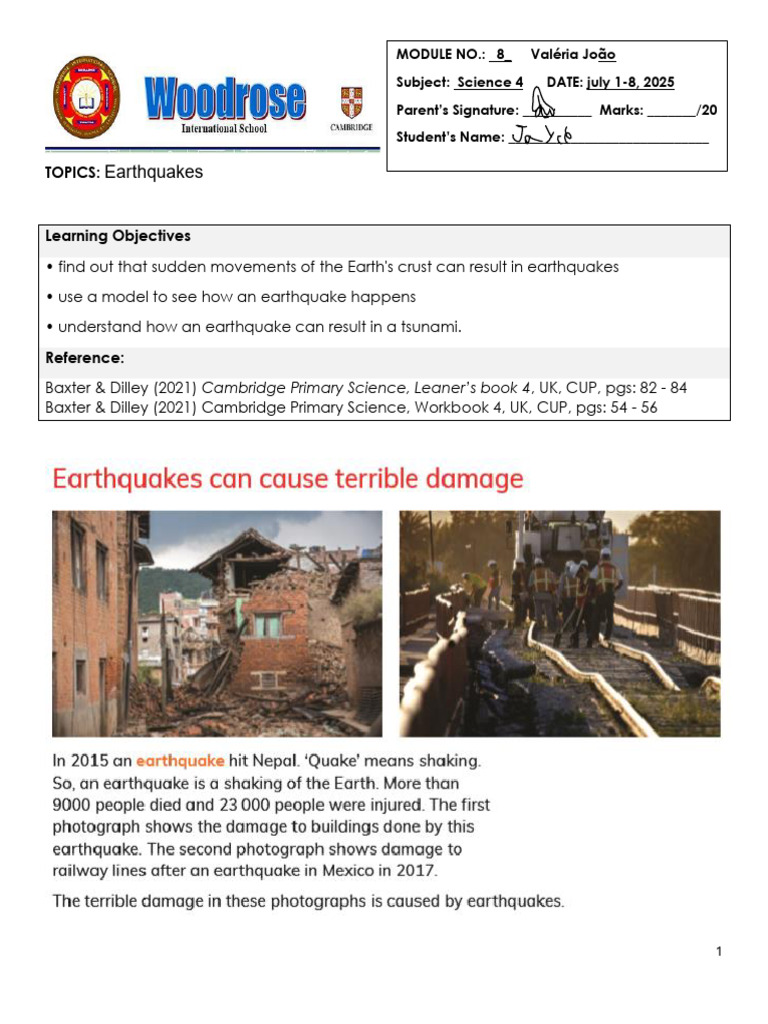 Science 4 Module 8 Earthquakes | PDF