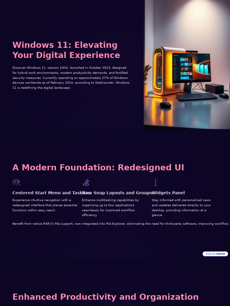 Windows 11 Elevating Your Digital Experience | PDF | Microsoft Windows | System Software