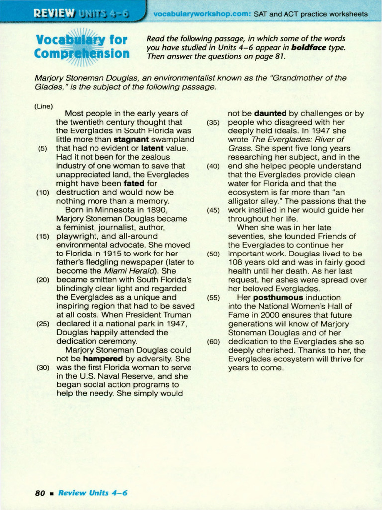 Level D Unit 4,5,6 REVIEW | PDF | Everglades