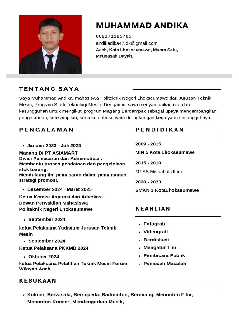 Putih Minimalis Profesional CV Tim Sosial Media Resume_20250712_230846_0000 | PDF