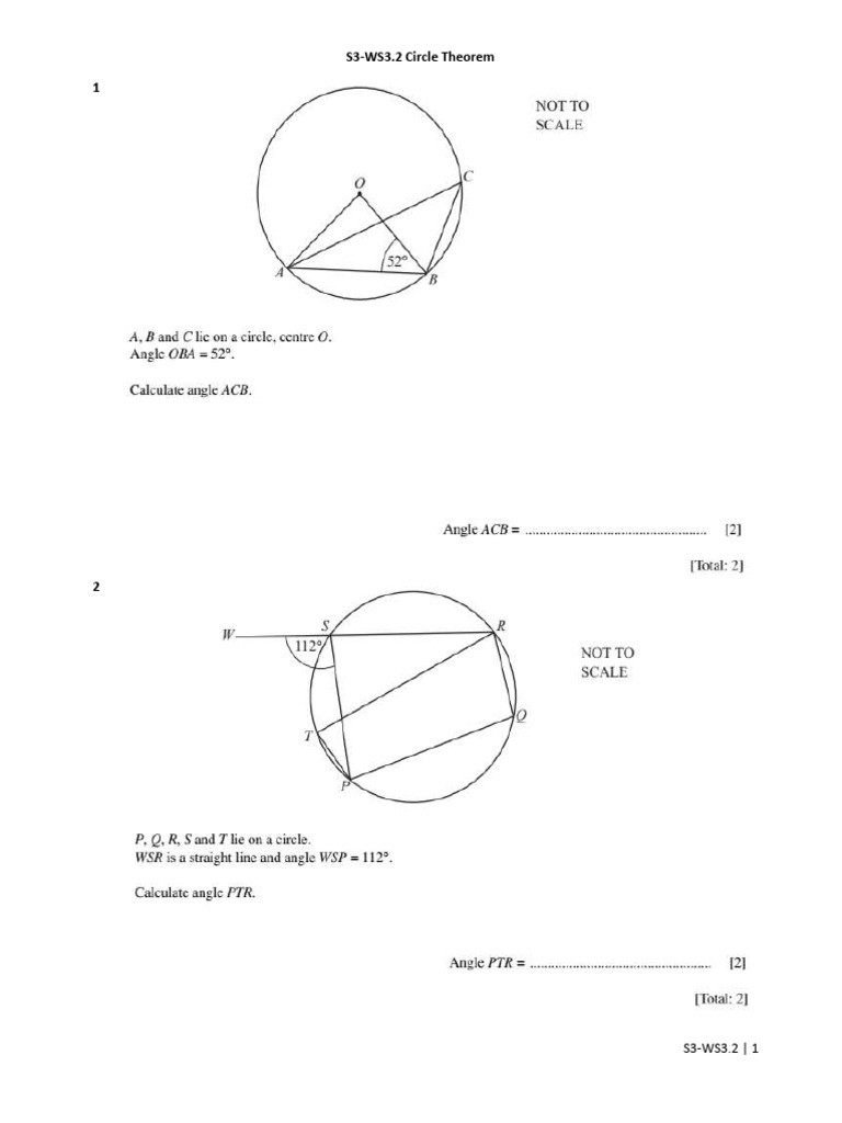 S3-WS3.2 Circle Theorem 3 | PDF