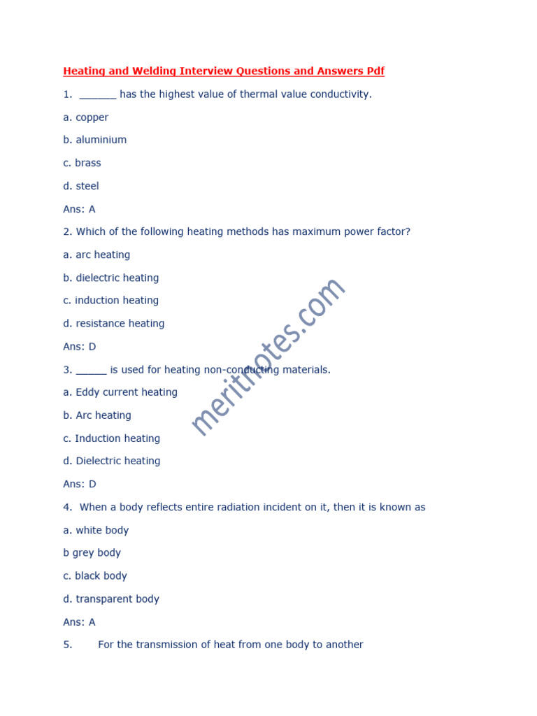 Welding Interview Q&A Guide | PDF