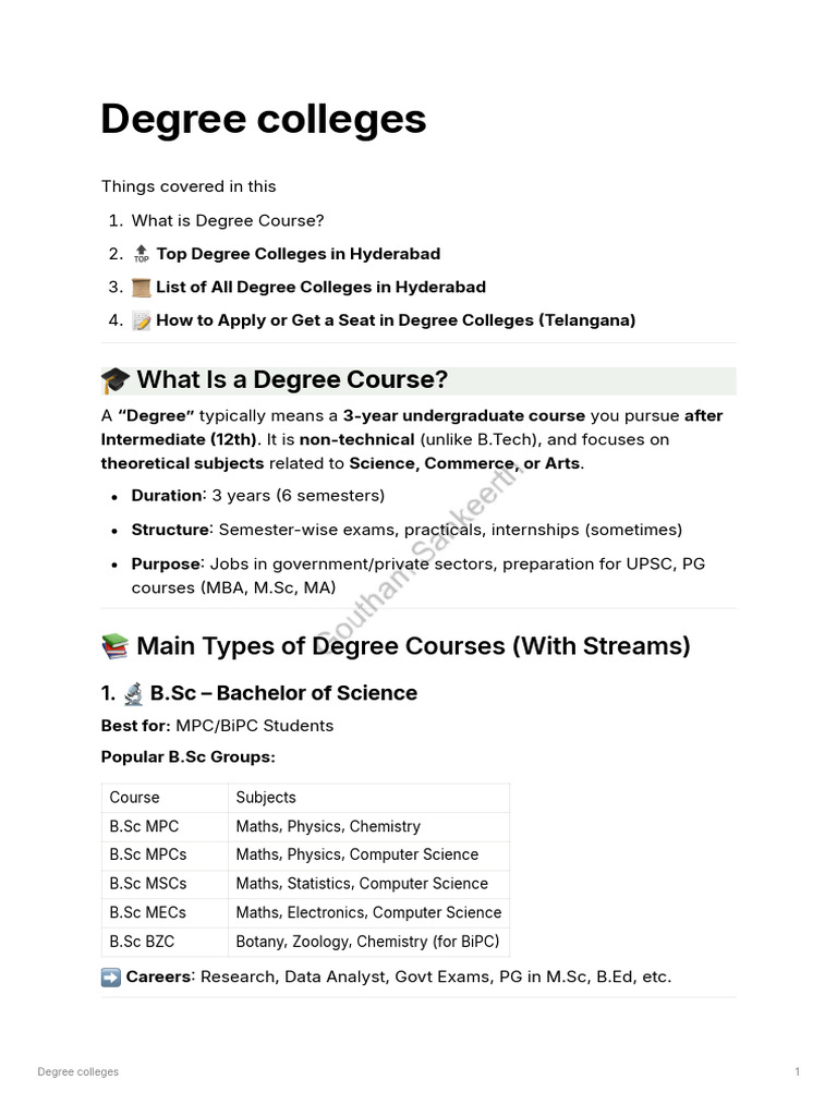 All About Degree Colleges | PDF | Academic Degree | Vocational Education